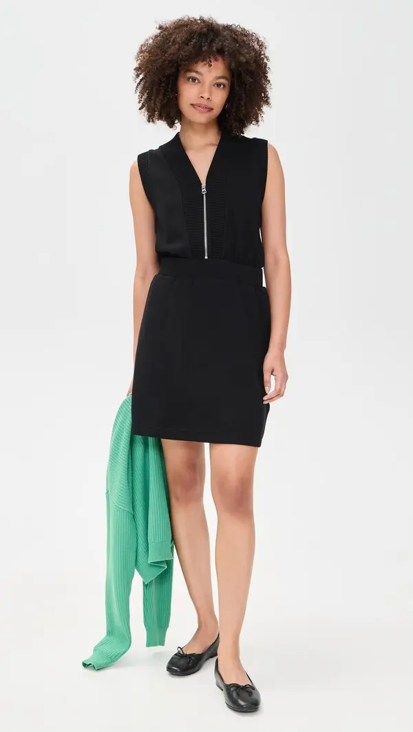 Varley Polyanna Half Zip Dress - Black