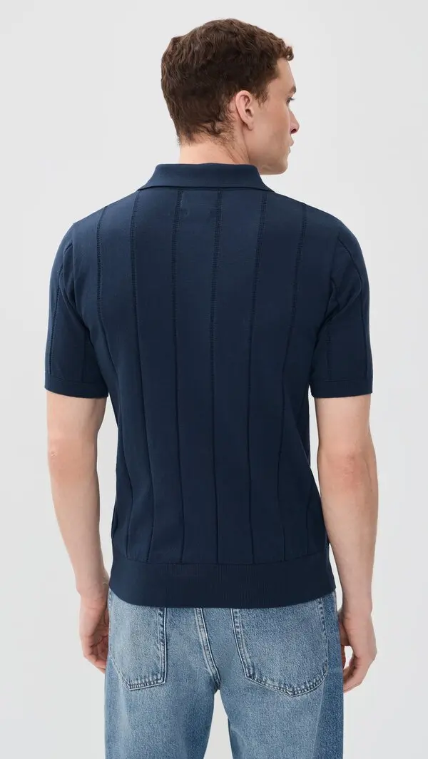 FAR AFIELD Jacobs Knitted Polo - Navy