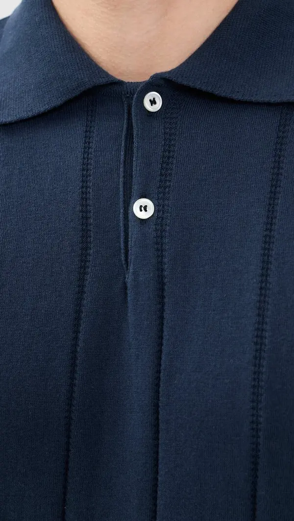 FAR AFIELD Jacobs Knitted Polo - Navy