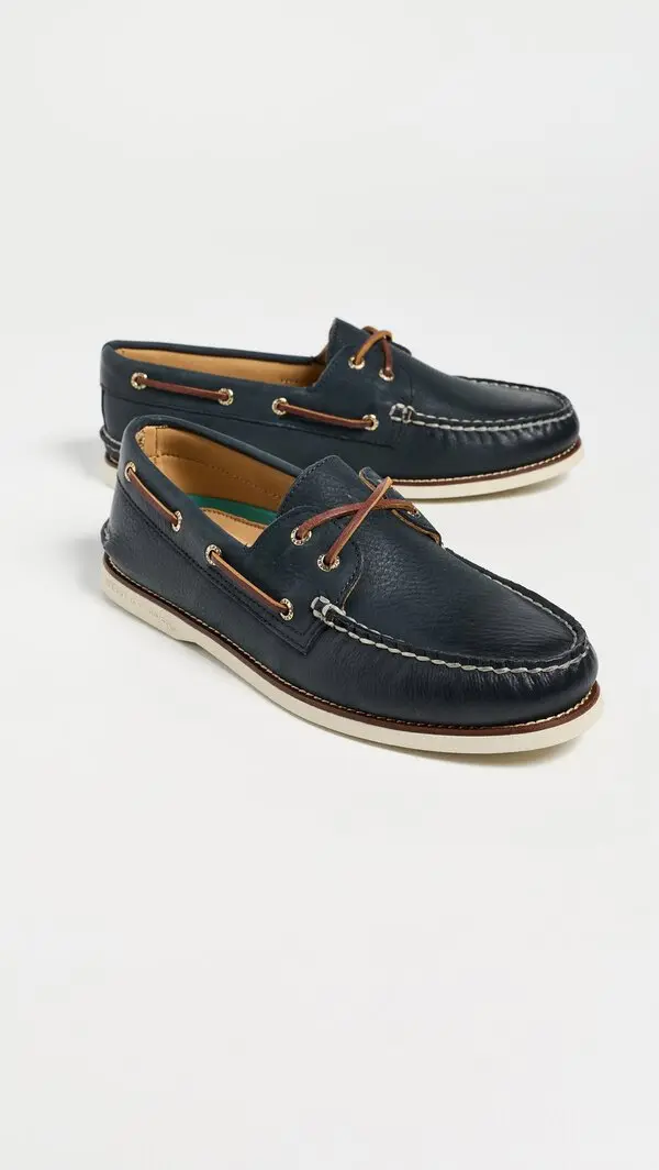 Sperry Gold Cup Authentic Original 2 Eye Nubuck Boat - Navy