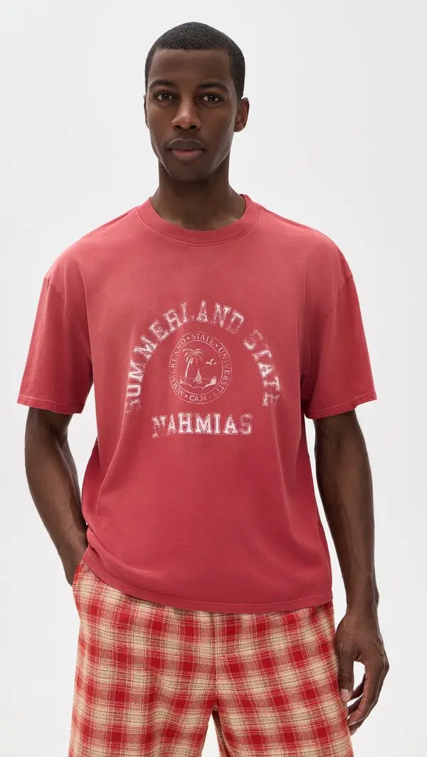 NAHMIAS Summerland State Boxy Tee - Ruby Jersey