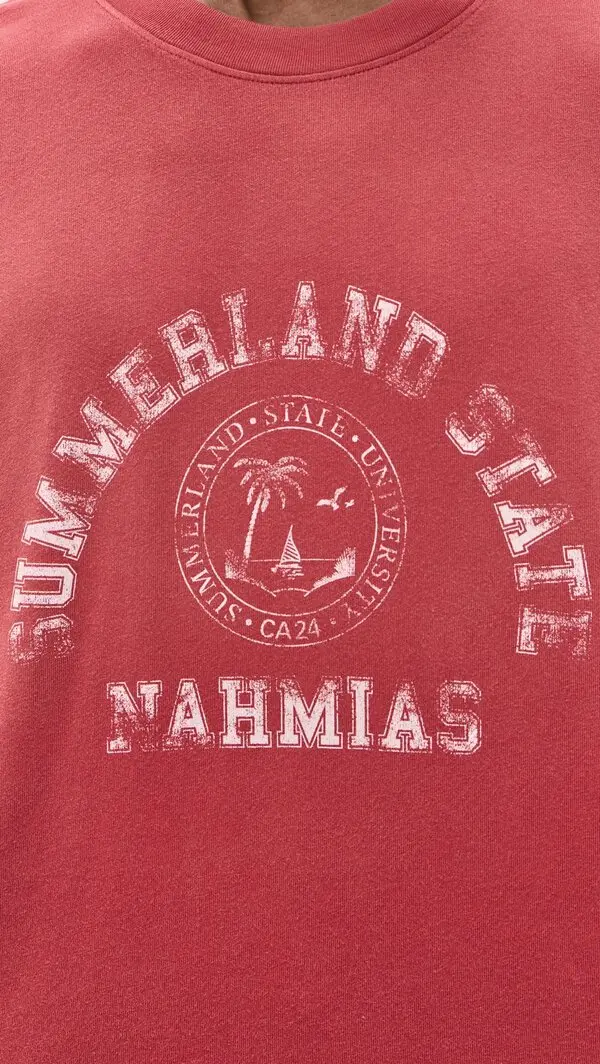 NAHMIAS Summerland State Boxy Tee - Ruby Jersey