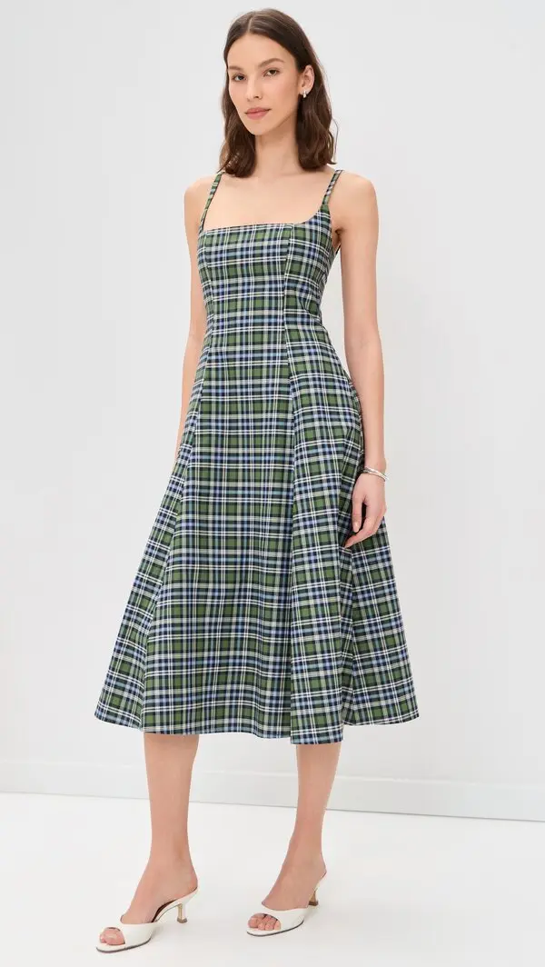 DE LORETA Micaela Check Dress