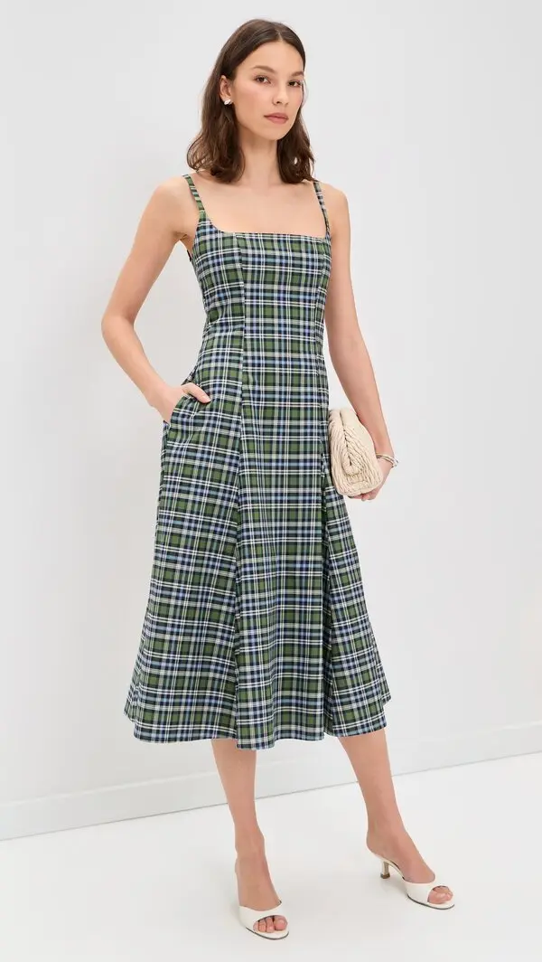 DE LORETA Micaela Check Dress