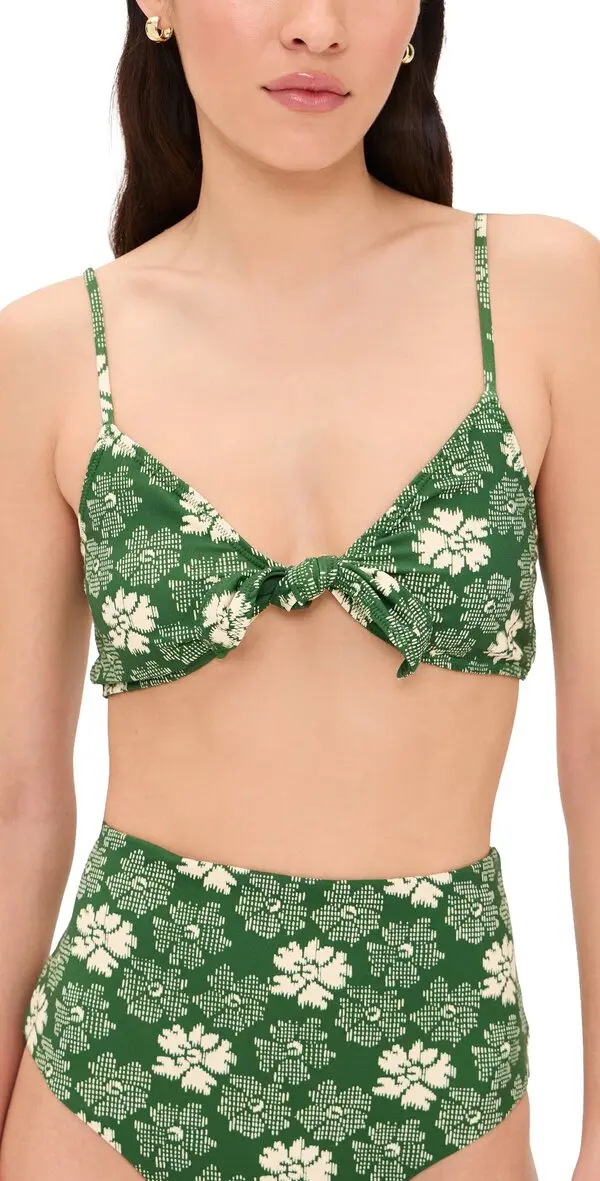 Sea Gloria Print Bikini Top - Green