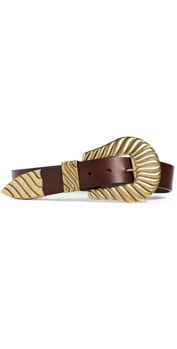 The Great. Stetson X The Big Buckle Belt - Cognac With Brass