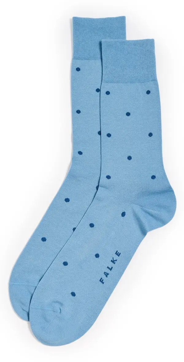 Falke Polka Dot Crew Socks - Cornflower Blue