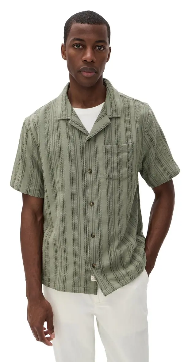 Marine Layer Dobby Resort Shirt - Olive