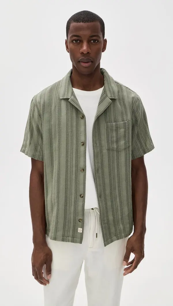 Marine Layer Dobby Resort Shirt - Olive