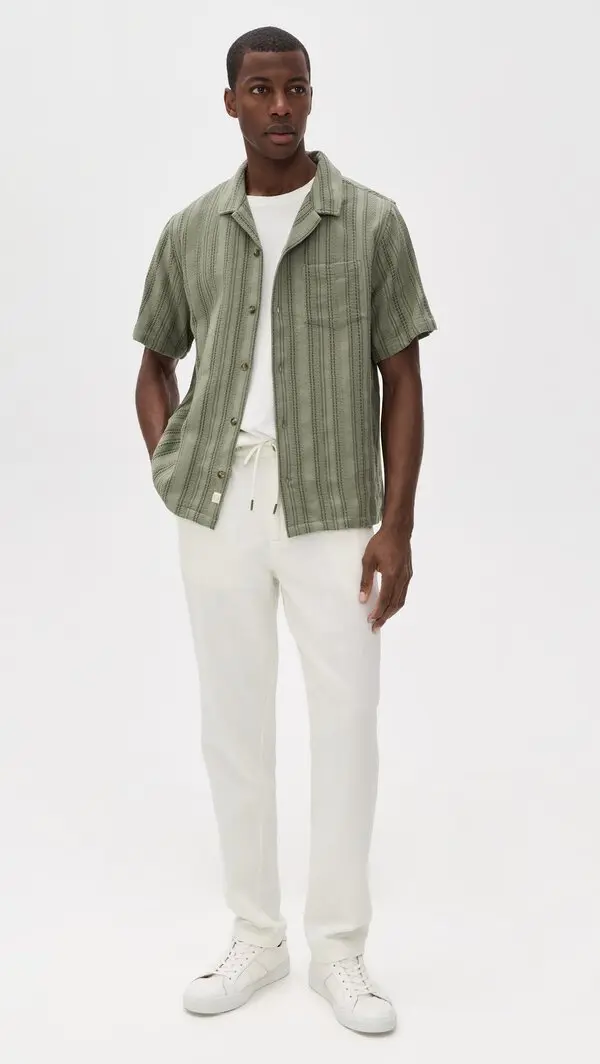 Marine Layer Dobby Resort Shirt - Olive