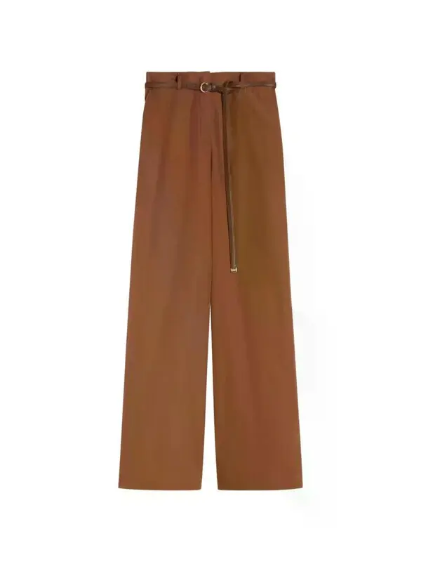 Max Mara Belted Wide Leg Trousers - Brown