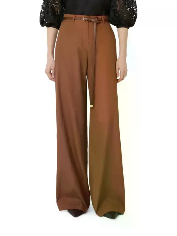 Max Mara Belted Wide Leg Trousers - Brown