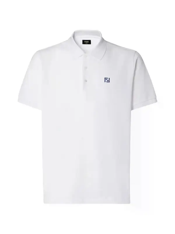 Fendi Logo Polo Shirt - White