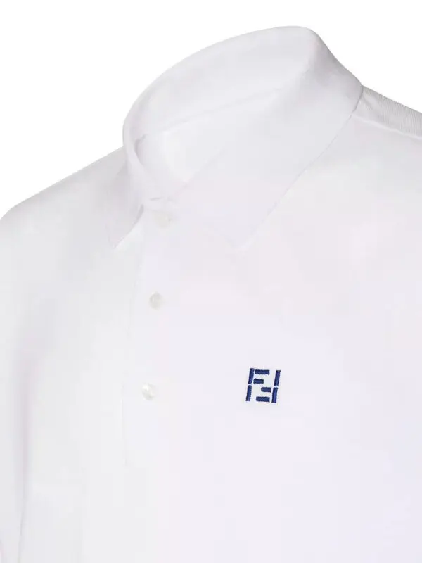 Fendi Logo Polo Shirt - White