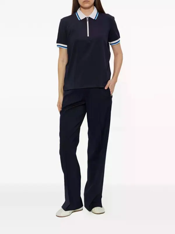 Bogner Laurina Zip Striped Polo - Blue