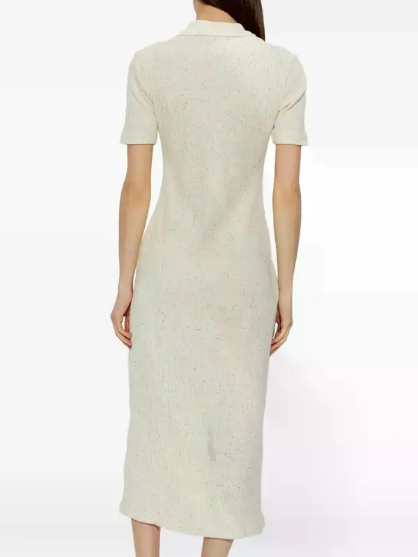 SAMSOE SAMSOE Button Ribbed Dress - Neutrals