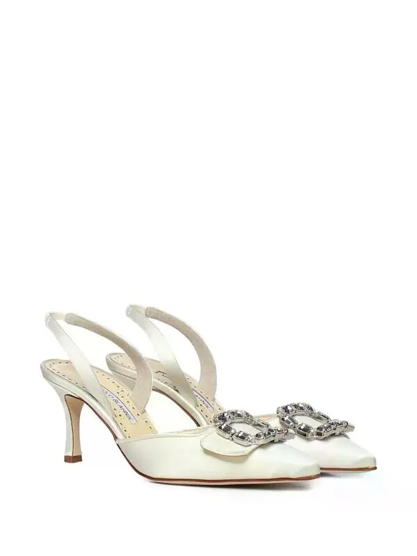 Manolo Blahnik Mayjousli Slingback Pumps - Neutrals