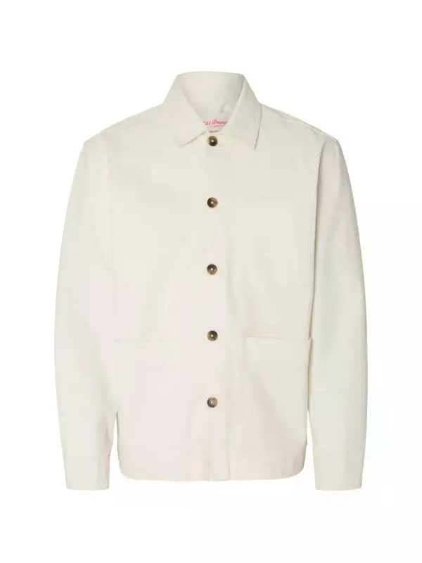 SELECTED Buttoned Graphic-print Overshirt