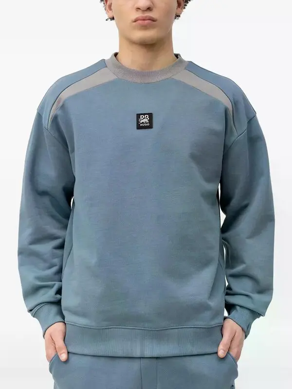 Hugo X Rb Davalio Paneled Logo-patch Sweatshirt - Blue