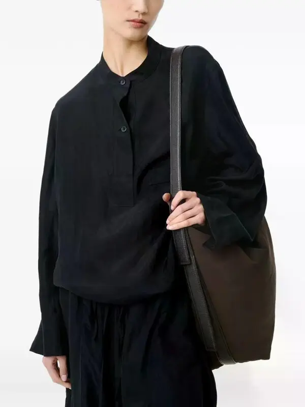 Studio Nicholson Twill Grandad-collar Pocket Shirt