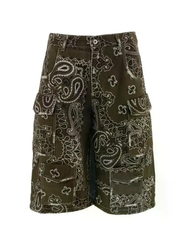 DON'T @ ME Bandana-print Multi-pocket Shorts