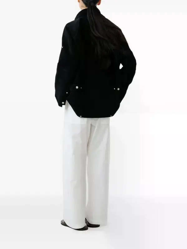 Studio Nicholson Dash Press-stud Suede Jacket - Black