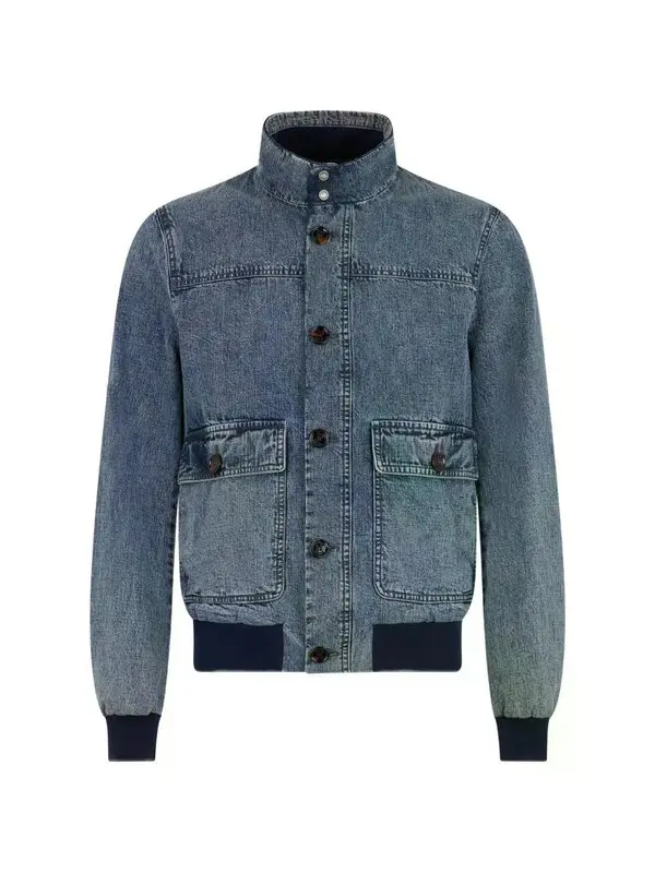MOORER Collar Denim Jacket - Blue