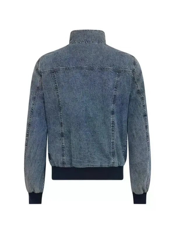 MOORER Collar Denim Jacket - Blue