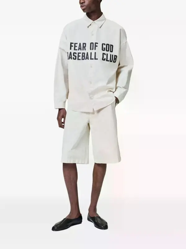Fear Of God Logo-plaque Shorts - Neutrals