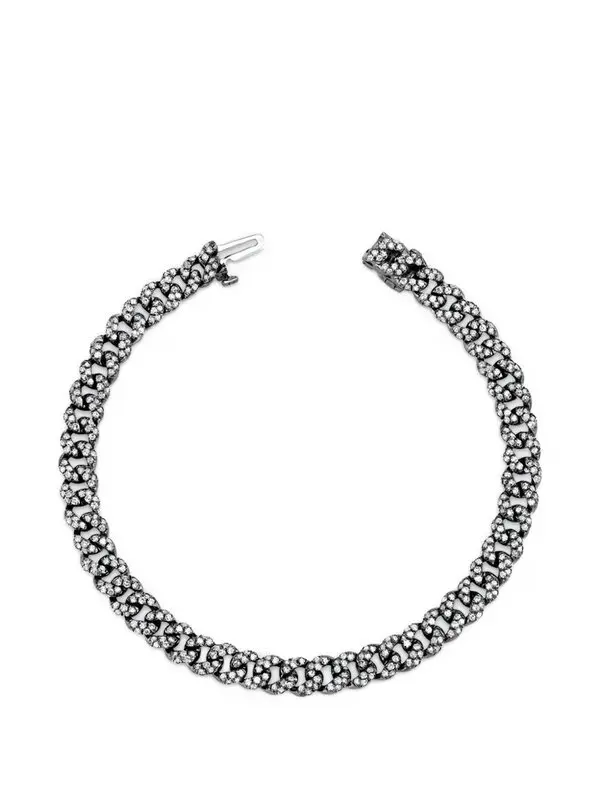 Shay Mini Pavé Link Diamond Bracelet - Black