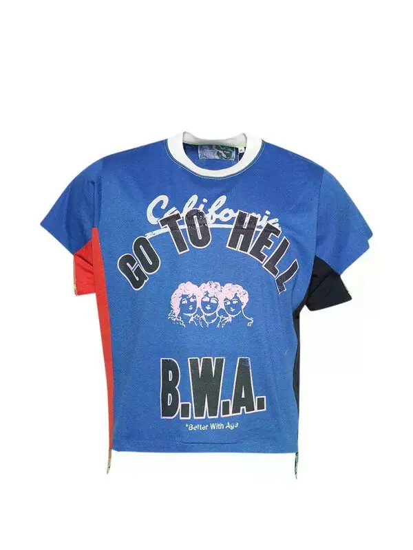 BETTER WITH AGE Panelled Print T-shirt