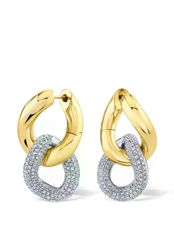 Shay Diamond Double-link Earrings - Gold