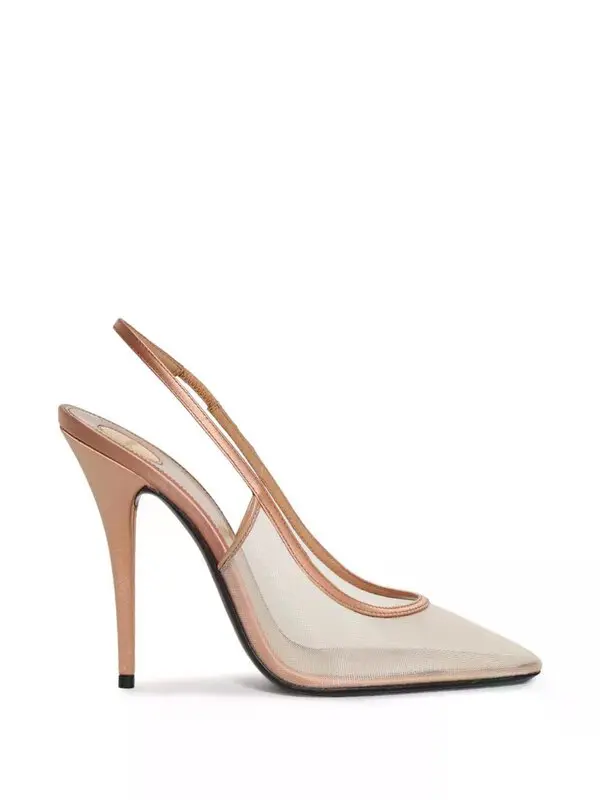 Saint Laurent Anita Mesh Slingback Pumps - Pink