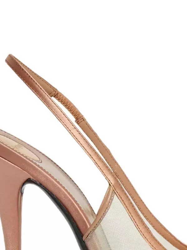 Saint Laurent Anita Mesh Slingback Pumps - Pink