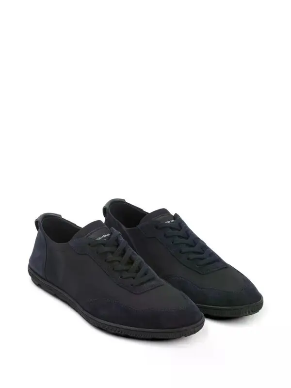 Giorgio Armani Panelled Leather Sneakers - Blue