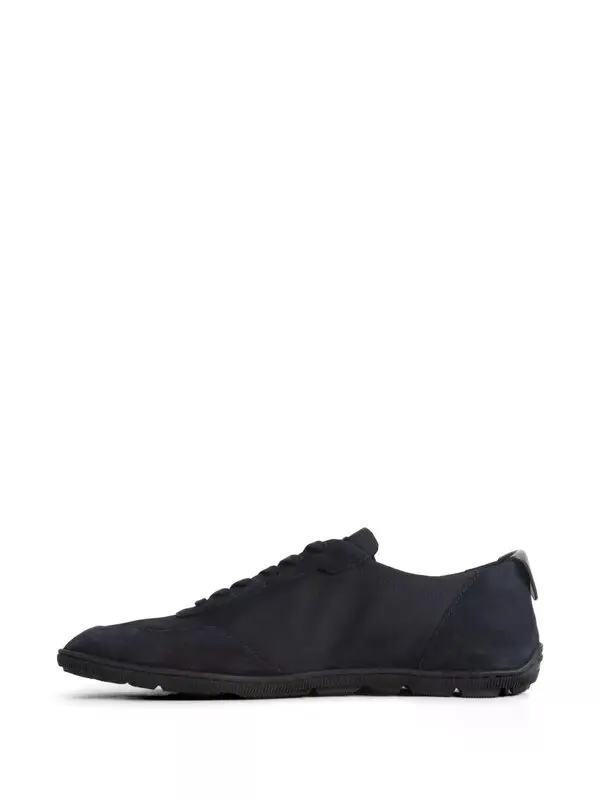Giorgio Armani Panelled Leather Sneakers - Blue