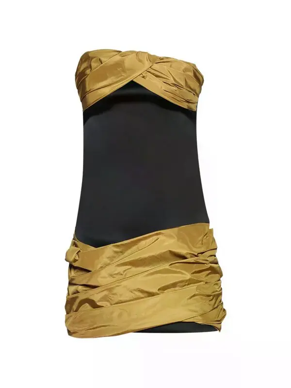 Burc Akyol Draped Mini Dress - Black