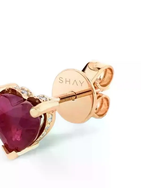 Shay Ruby Heart Stud Earrings