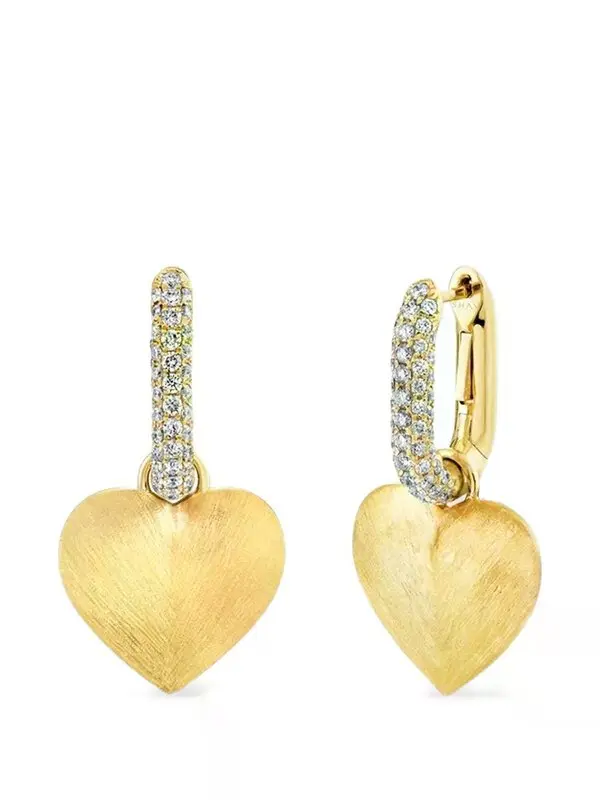 Shay Diamond Heart Earrings - Gold