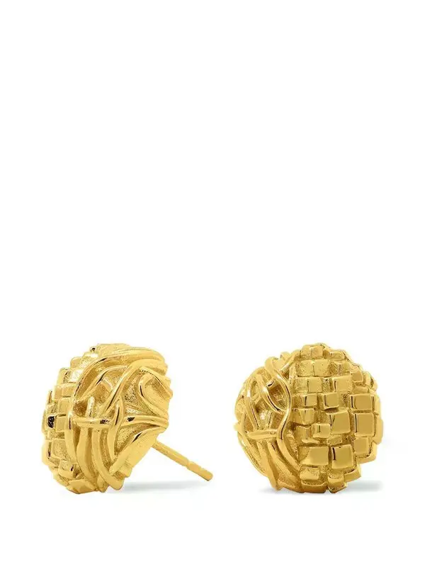 GWEN BELOTI Cube Stud Earrings - Gold