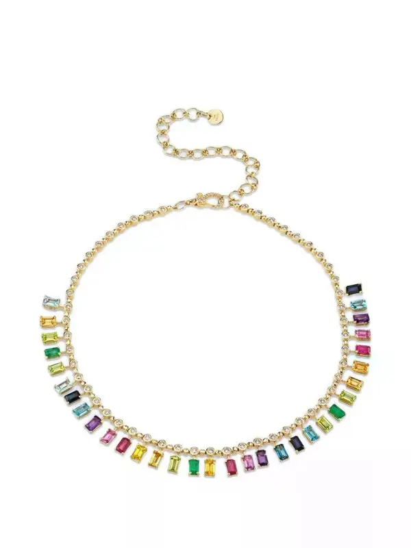 Shay Diamond And Multi-stone Necklace - Gold