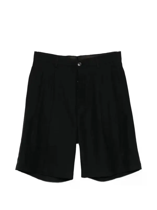 LANEUS Pleated Regular Fit Shorts - Black