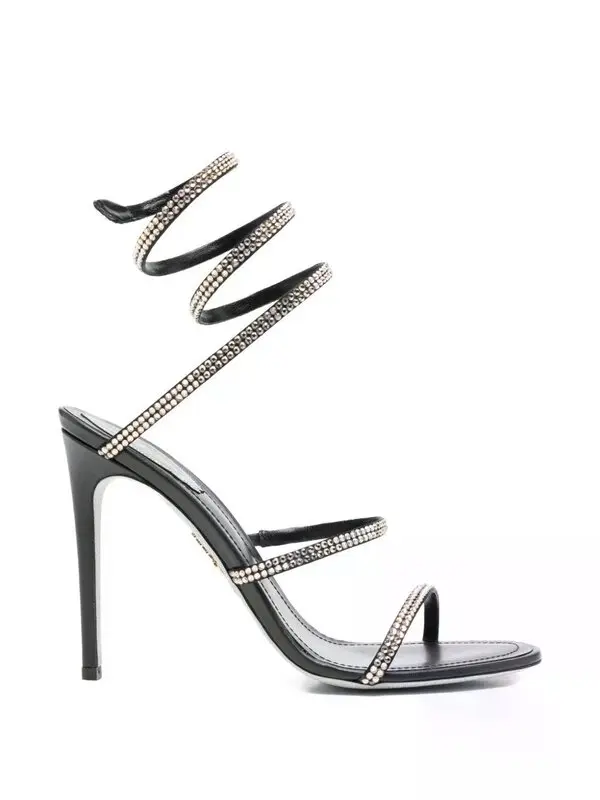 Rene Caovilla Cleo Heeled Sandals - Black