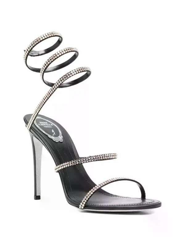 Rene Caovilla Cleo Heeled Sandals - Black