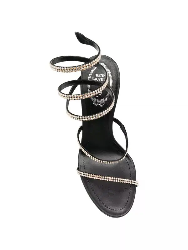 Rene Caovilla Cleo Heeled Sandals - Black