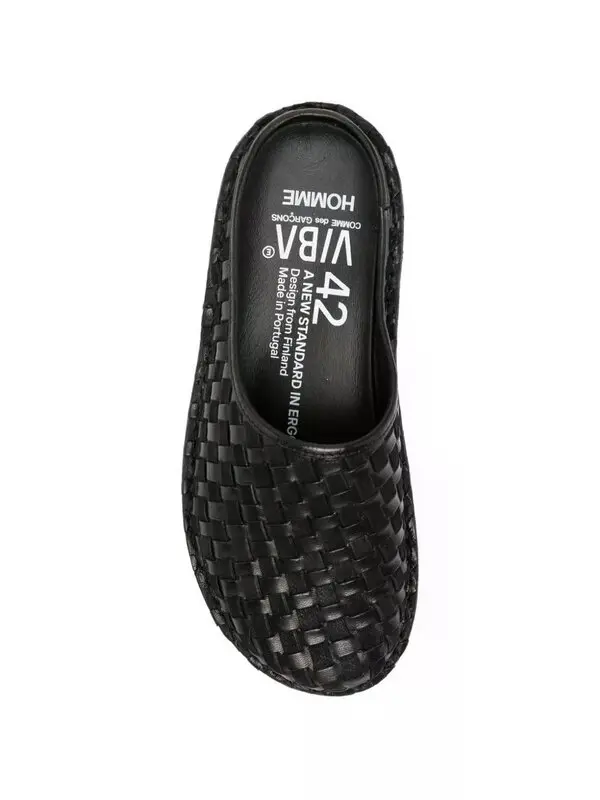 Comme Des Garçons Woven Leather Mules