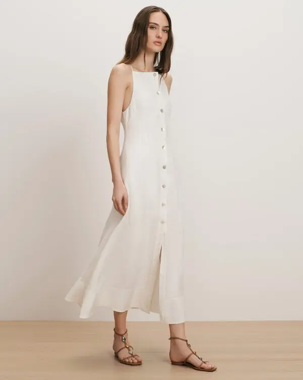 Veronica Beard Georges Linen Midi Dress - White