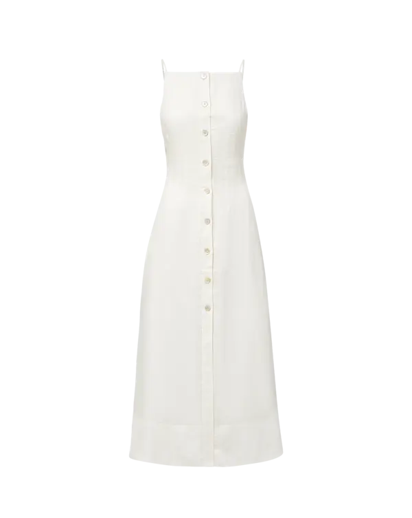 Veronica Beard Georges Linen Midi Dress - White