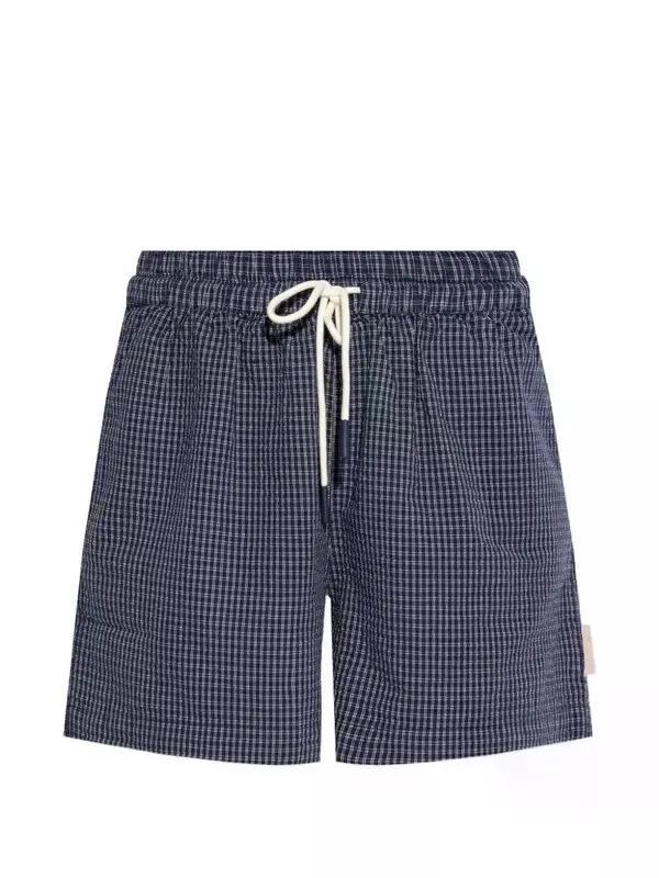 RETHINKIT STUDIOS Check-pattern Drawstring Shorts - Blue