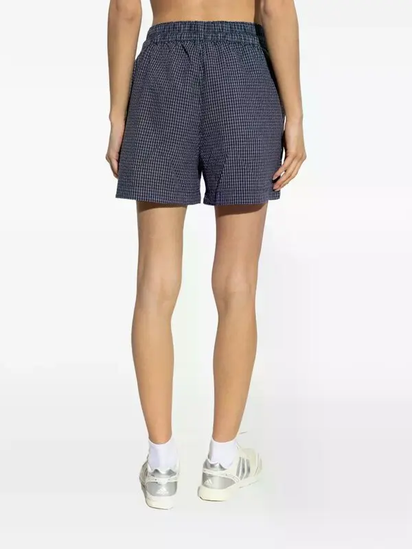 RETHINKIT STUDIOS Check-pattern Drawstring Shorts - Blue